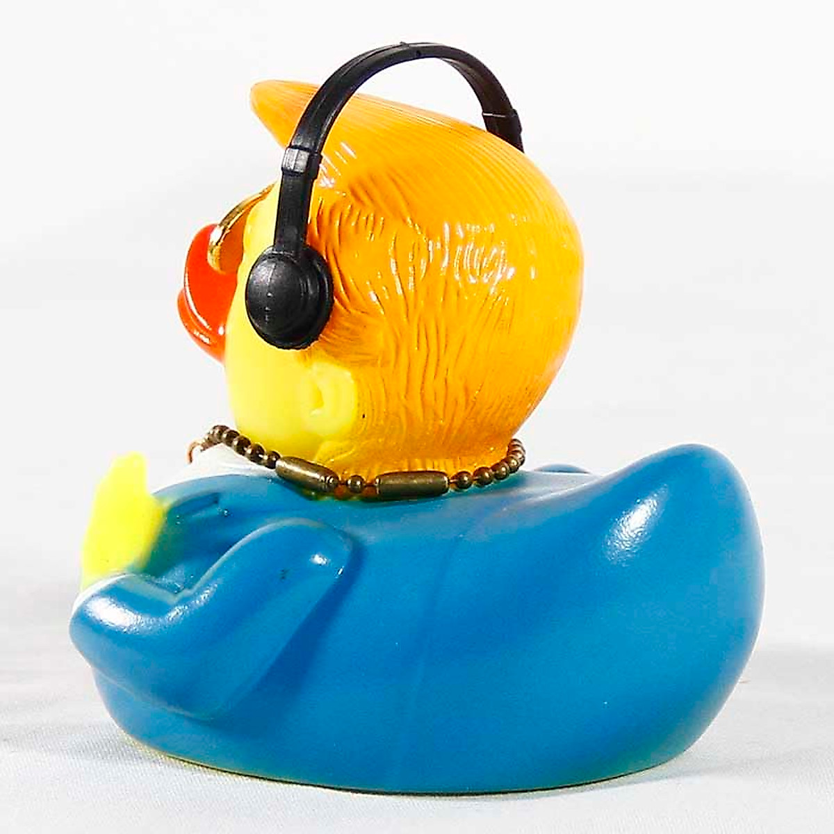 Large Rubber Duck Ornaments for Car Accessories Dashboard Decorations Trump Duck Toys with Sunglasses Headphones and Necklace (Style A)