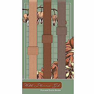 Elastic Planner Band and Pen Holder, 3 Pack, by Well Planned Gal (Cinnamon)