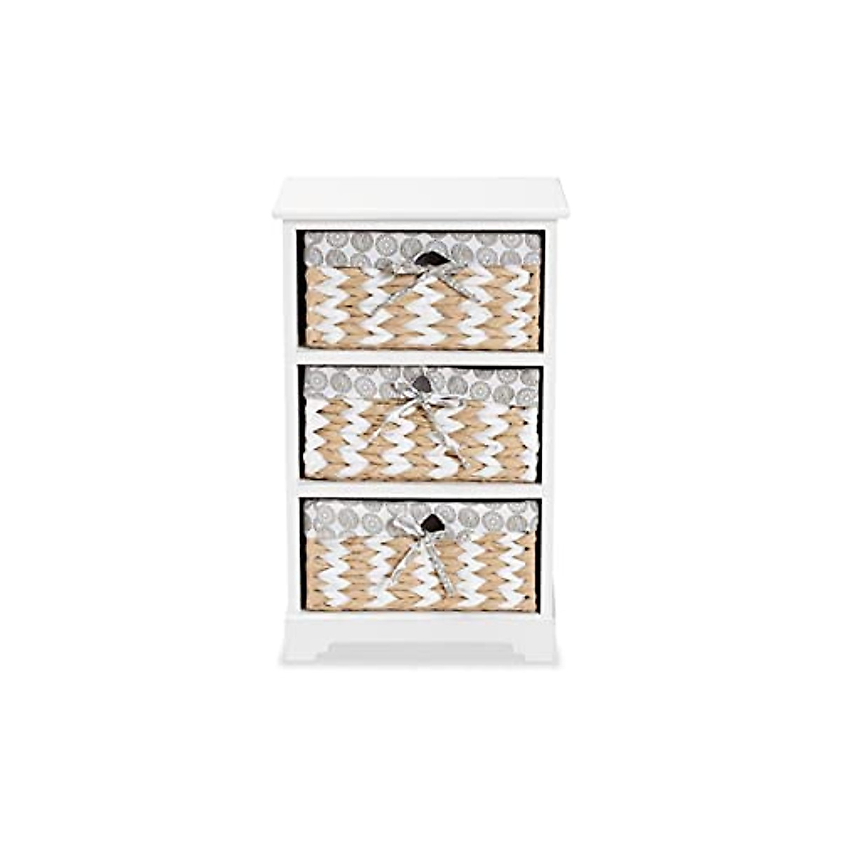 Baxton Studio Rianne Modern Transitional White Finished Wood 3-Basket Storage Unit