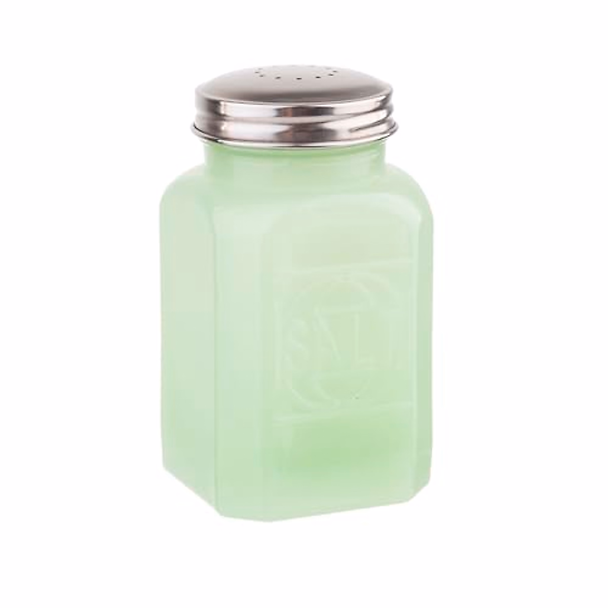 Tablecraft Salt Shaker with Metal Top, 2.5 x 2.5 x 4.5, Green