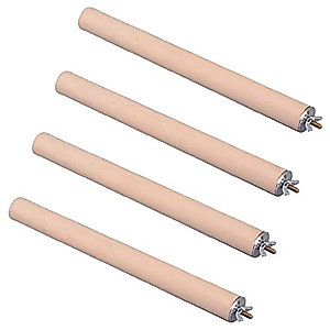 4 Pieces Bird Perch Bird Toys Perch Stand Bird Stand Bird Cage Perch Bird Cage Accessories Natural Wood Perch for Parakeet Cockatiels Lovebirds, Wood Color