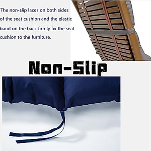 Patio Rocking Chair Cushion,Waterproof Non-Slip High Back Patio Cushions,43Inch Indoor/Outdoor Chaise Lounger Cushions (Black)