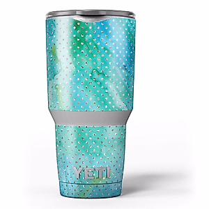 Design Skinz Green and Gold Watercolor Polka Dots - Skin Decal Vinyl Wrap Kit Compatible with The Yeti Rambler Cooler Tumbler Cups