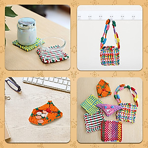 BUILPLAY Weaving Loom for Kids, Makes 7 Potholders, 288 Loops in 8 Colors, Craft Kits for Girls Age 6+