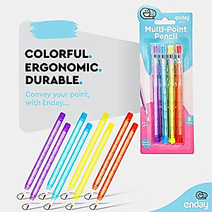 Emraw No 2 HB Translucent Pencils Multipoint Non-Sharpening Stackable Pencil with Matching Eraser (Pack of 16) - for Girls, Kids, Students, Teachers, Office
