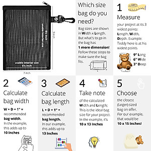 PALTERWEAR Mesh Zipper Bag with Clip - Set of 4 (Black, 7 x 9 inch)