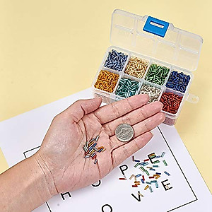 Pandahall 8 Colors Silver Lined Glass Bugle Seed Beads 6x1.8mm Tube Loose Spacer Beads Hole: 0.6mm for DIY Jewelry Making