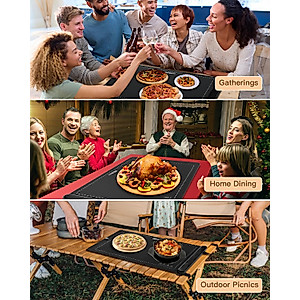 Food Warming Mat, Upgraded Graphene Full Surface Heating Foldable Heater Food Pad, Compact Silicone Materials, 6 Heat Settings, Multifunctional Food Warmers for Parties Buffet, Events, Daily Life Use