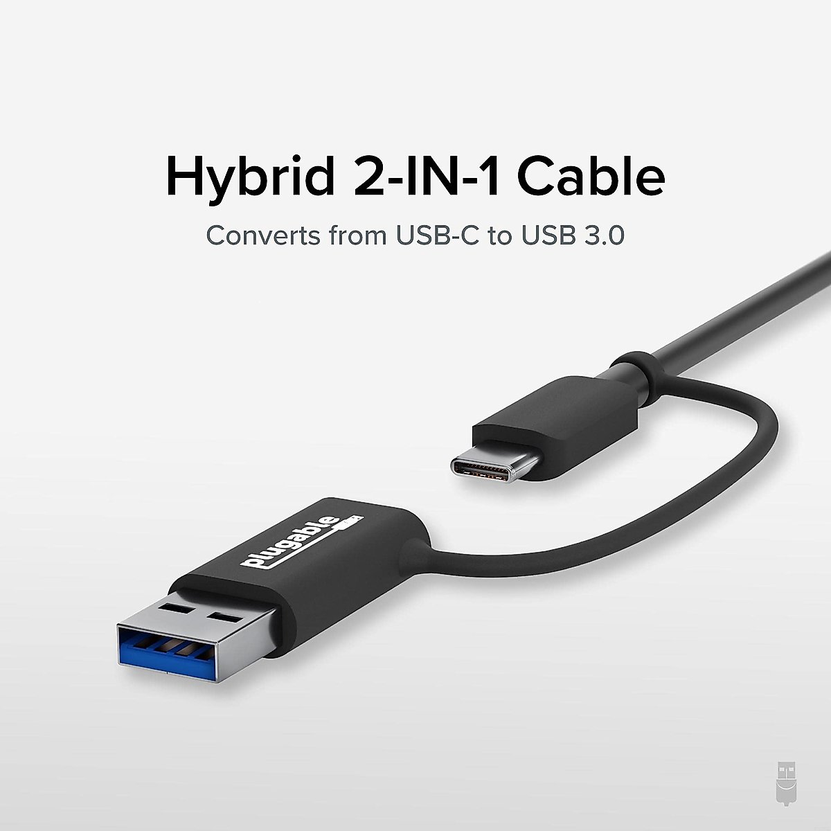 Plugable 2.5GB USB Ethernet Adapter for Laptop, 2-in-1 Cable, USB 2.5GB Ethernet Adapter, USB-C and USB Compaitble, USB-C to RJ45 2.5 Gigabit LAN Ethernet, Compatible with Mac and Windows