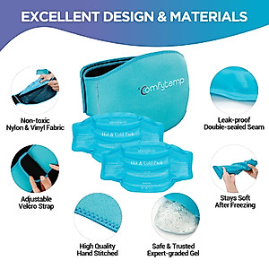 Comfytemp Ice Pack for Back Pain Relief, 2 Packs, FSA HSA Approved, Reusable Gel Lower Back Wrap Ice Brace for Sciatica Injuries, Hot Cold Compression for Lower Lumbar, Waist, Men Women Surgery Gifts