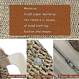 Straw Beach Bag,Women Hobo Summer Woven Large Handbags Straw Tote Bag (Light brown)