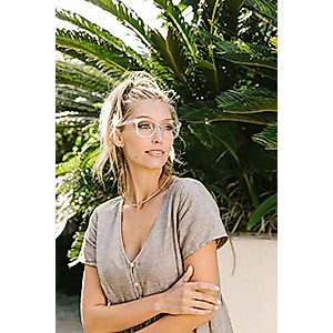 Peepers by PeeperSpecs Women's to The Max Square Blue Light Blocking Reading Glasses, Clear, 49 + 2.25