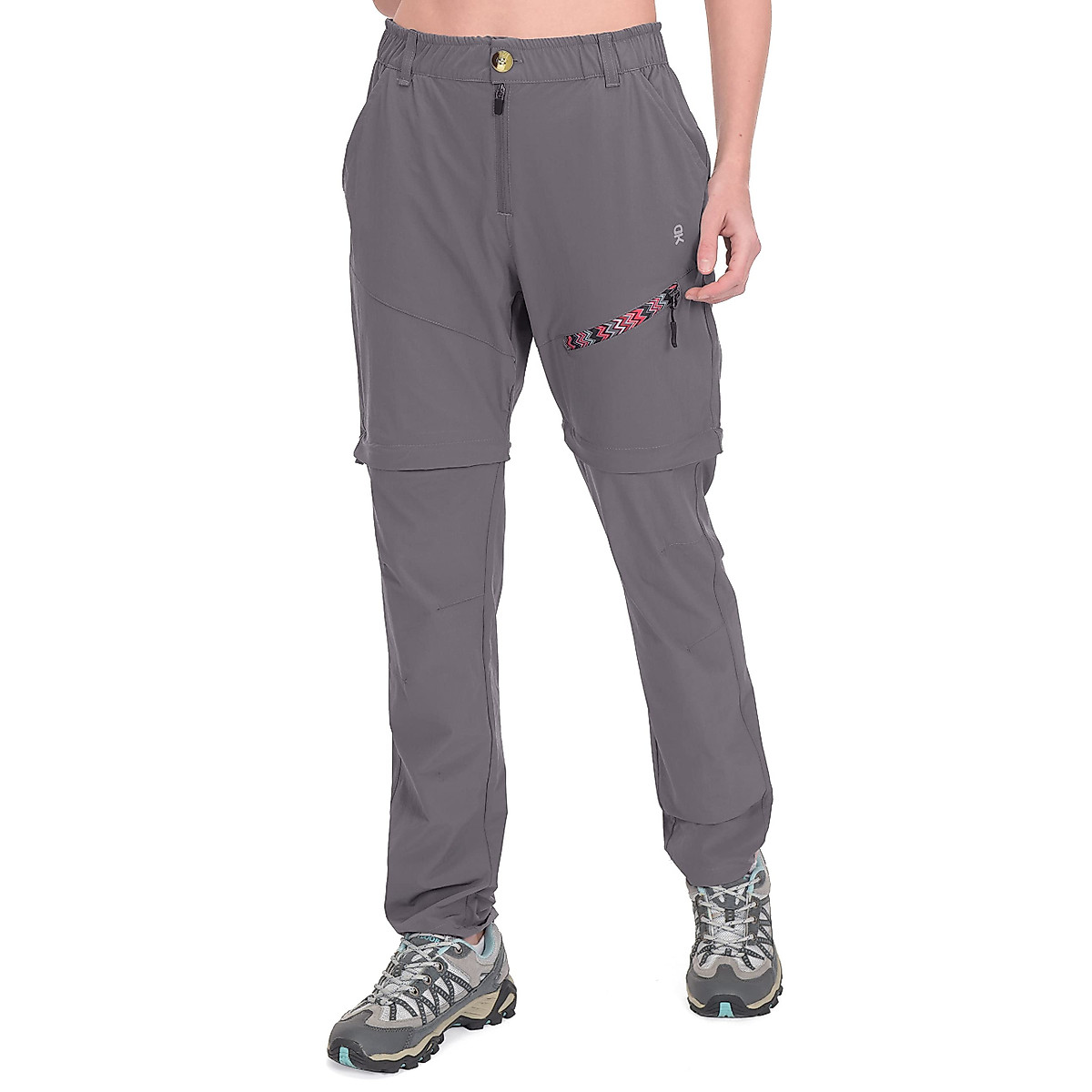 Little Donkey Andy Women's Hiking Pants Lightweight Convertible Zip-Off Pants Quick Dry UPF 50 Steel Gray Size 2XL