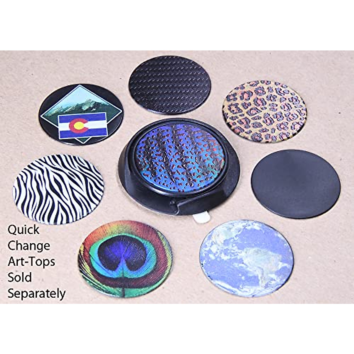 Phone-Gizmos ZGrip – The Ergonomic Phone Grip with Full Features and Grip in Black, with Art Top in Black