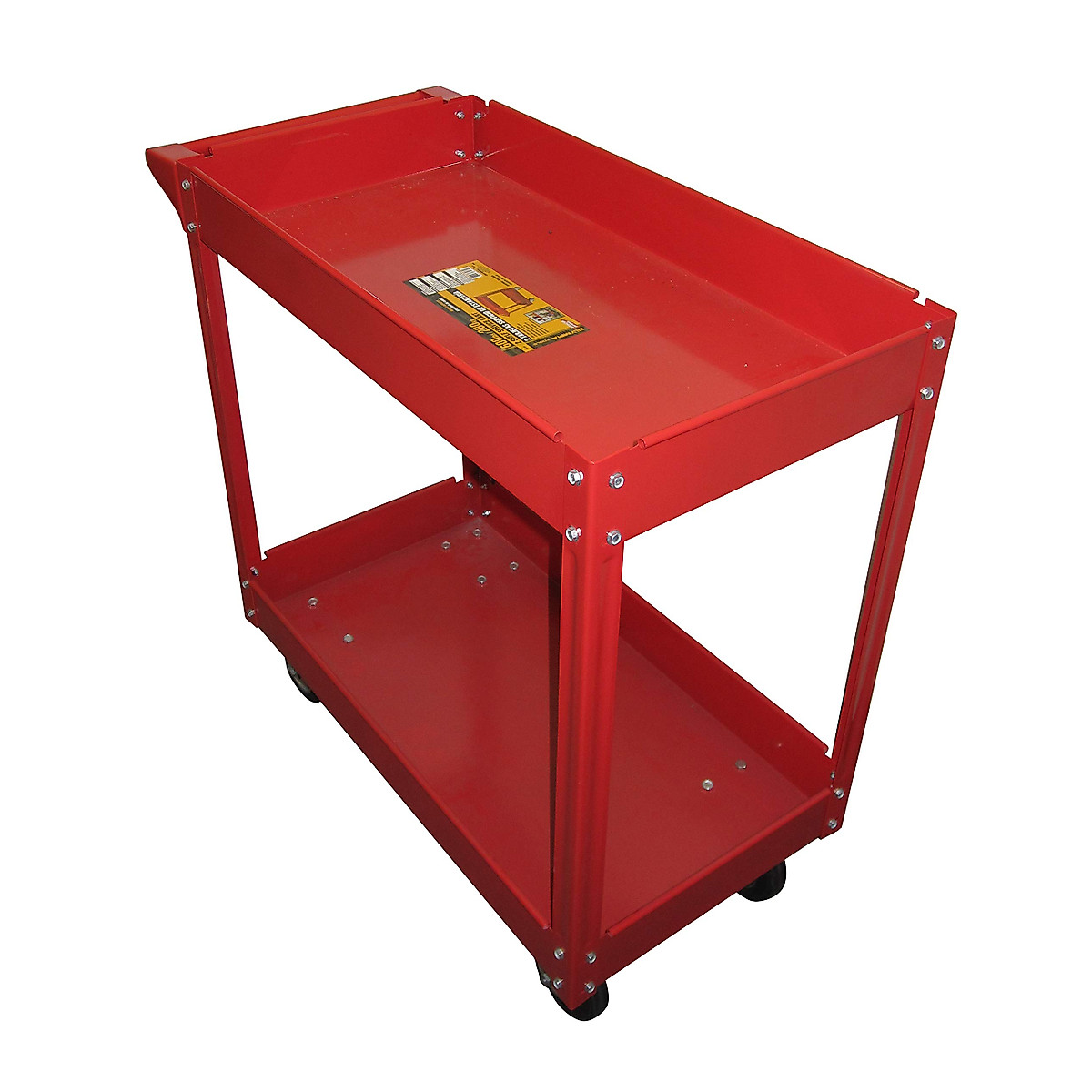 Olympia Tools 600-pound 2 Shelf 85-184, Red Steel Cart, 600LB