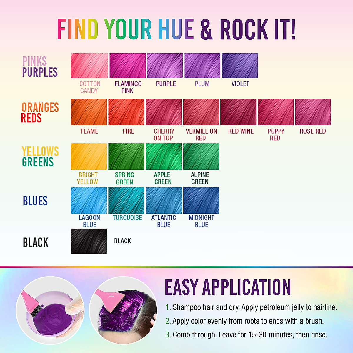 Punky Purple Semi Permanent Conditioning Hair Color, lasts up to 35 washes, 3.5 Fluid Ounce