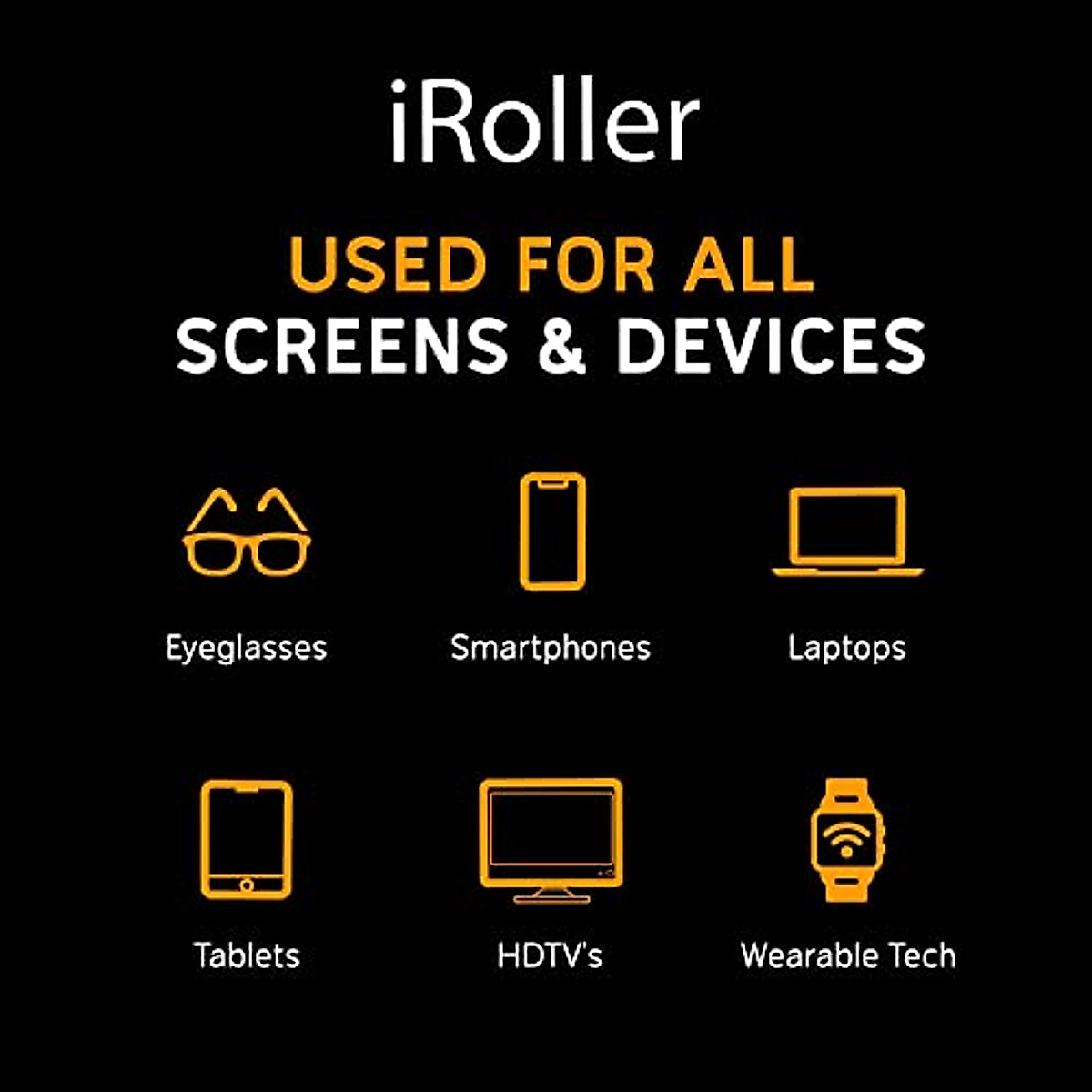 iRoller Premium Screen Cleaner, Reusable Liquid-Less, Non-Chemical Phone Cleaning Roller for iPhone, iPad, Laptop, MacBook, Computer Monitors, TV & Smartphones - No Wipes, Cloth or Spray Required