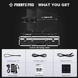 Phenyx Pro PAS-225X UHF Wireless Antenna Distribution System Bundle, Active Directional Antennas, 8 Outputs + 2 Cascade Ports, 160ft Long Coverage, for Stages and Live Shows