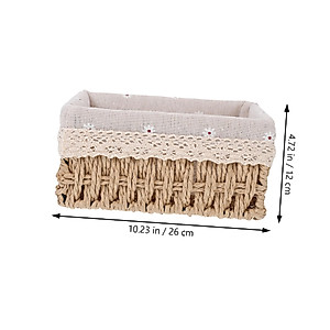Alipis 3pcs Rattan Storage Basket Rattan Serving Tray Food Serving Tray Toy Storage Basket Snack Trays Tablescape Decor Storage Baskets Desktop Woven Baskets Fabric Porch Gift Basket