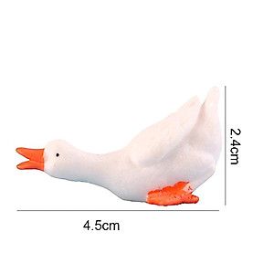 QIANSHENG 3Pcs Cute Mini Swans Resin Miniature Goose Figurine Fairy Garden Plant Flower Pots Bonsai Ornaments for Micro Landscape Dollhouse Decoration Cake Toppers DIY Cake Decorating