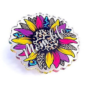 BOGGbeans Mom Life Charm for Bogg Bag, Simply Southern Totes, and Similar Styles. Acrylic 3" Flower Charm Accessories for Beach Totes