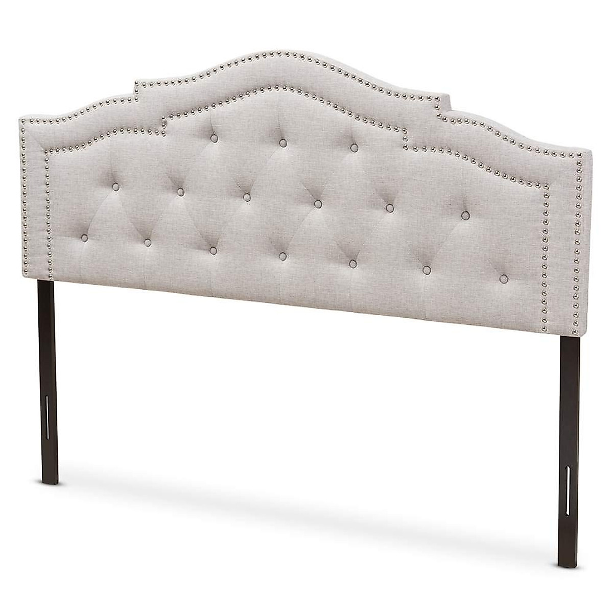 Baxton Studio Edith Modern and Contemporary Greyish Beige Fabric Full Size Headboard Beige/Full//Contemporary/Fabric Polyester 100%"/LVL/Foam