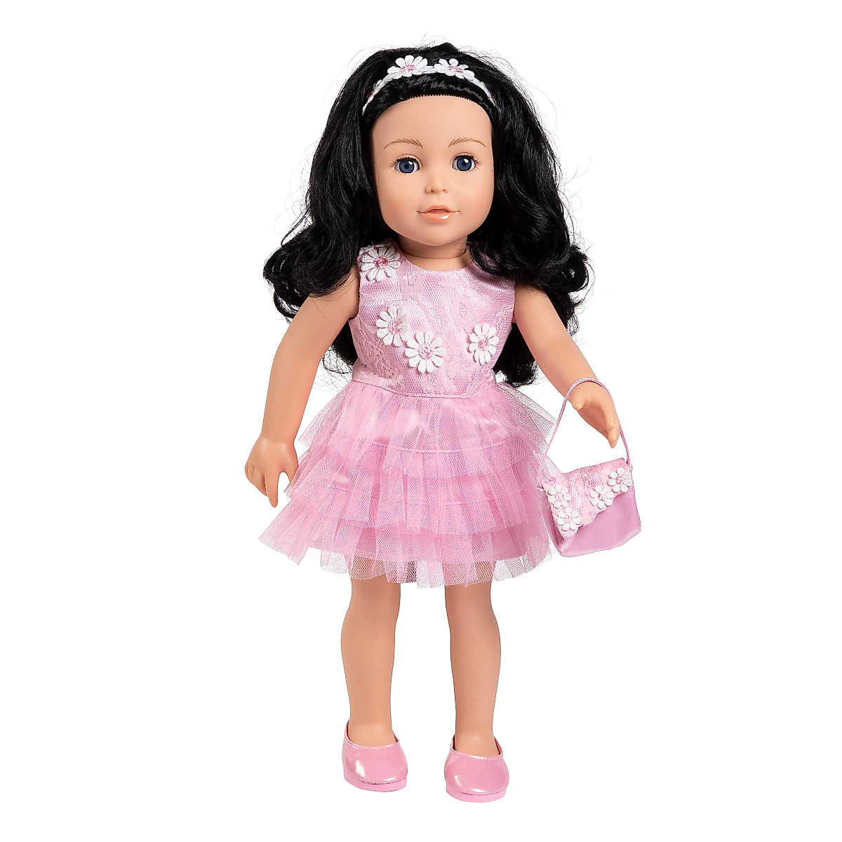 ADORA Amazon Exclusive Amazing Girls Collection, 18” Realistic Doll with Changeable Outfit and Movable Soft Body, Birthday Gift for Kids and Toddlers Ages 6+ - Mia