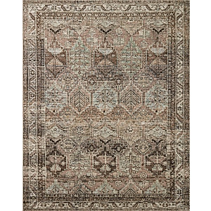 Loloi Amber Lewis Billie Collection, Clay & Sage 7'-6" x 9'-6" Area Rug – Antique & Distressed Accent Rugs for Living Room, Bedroom, Entryway & Hallway, No Shed High Traffic Area Home Decor Rug