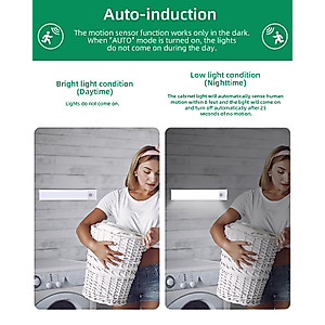 YDX LIGHT Magnetic Under Cabinet Lights,Under Counter Lighting Motion Sensor Wireless Rechargeable Battery Powered Cabinet Lights,6000K Operated Light for Kitchen Wardrobe, Closets, Hallway 3Packs