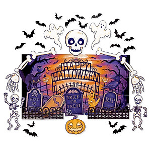 American Greetings Halloween Trunk-or-Treat Car Decorations Kit, Graveyard (42-Count)