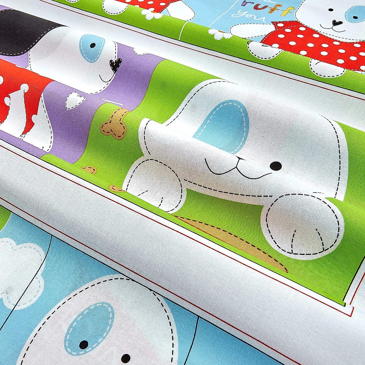 Studio E Huggable & Loveable I Ruff You Soft Book Panel, Fabric by the Yard