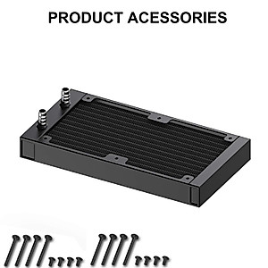 Clyxgs Water Cooling Radiator, 12 Pipe Aluminum Heat Exchanger Radiator with Tube for PC CPU Computer Water Cool System DC12V 240mm