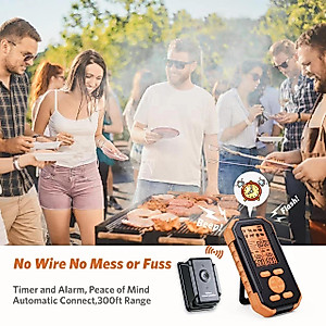 Smart Meat Thermometer | Wireless Food Thermometer | 195ft Wireless Remote | with 2 Pcs Meat Probe, Digital Cooking Thermometer | for The Oven, Grill, Kitchen, BBQ, Smoker, Rotisserie