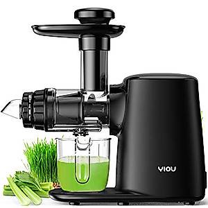 YIOU Juicer Machines, Cold Press Slow Masticating Juicer Easy to Clean with 3 Modes Vegetable and Fruit Juicer Extractor BPA-free High Hardness Tritan Material Slow Juicer, black (SJ-Black)