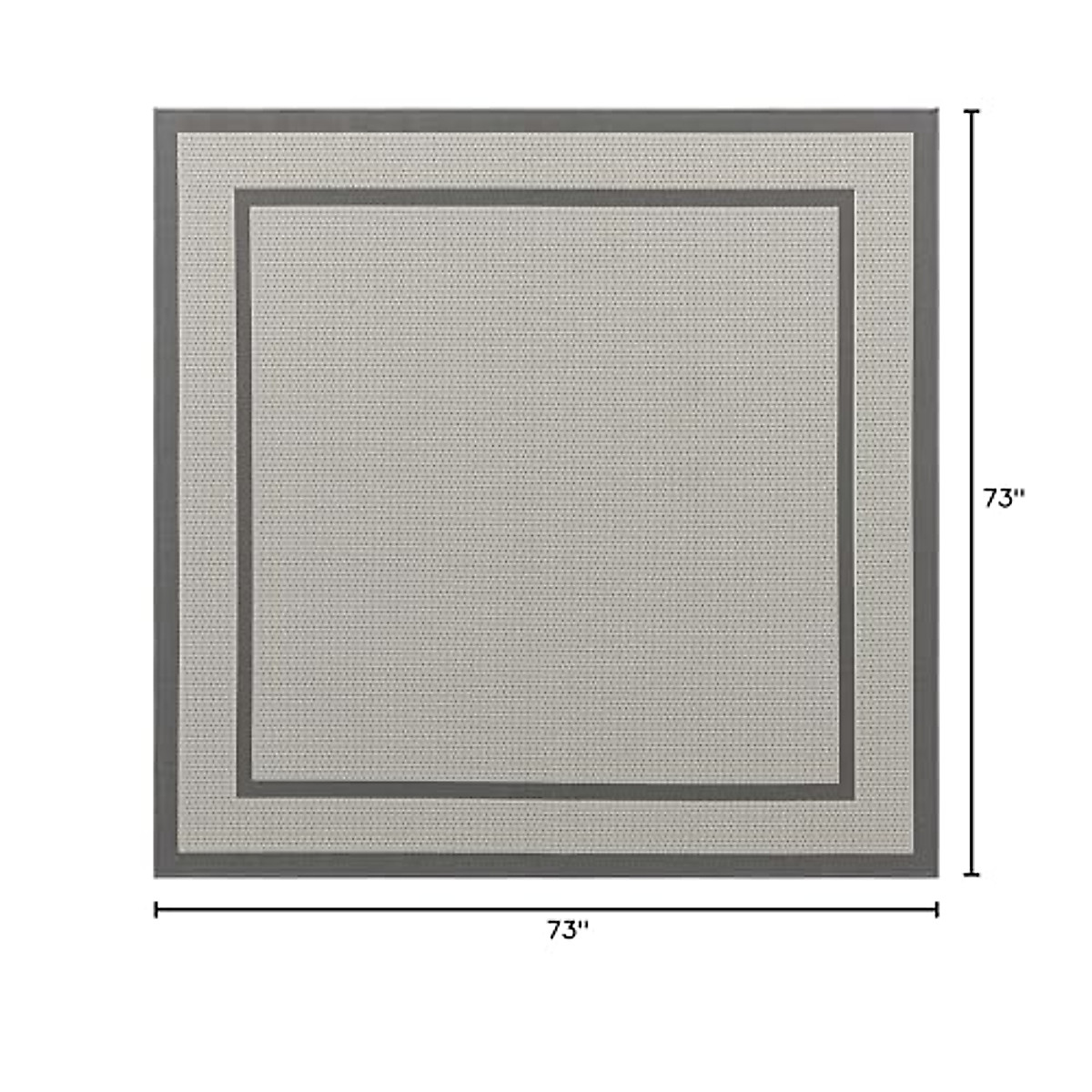 Unique Loom Outdoor Border Collection Area Rug - Border (6' 1" Square, Gray/ Silver)