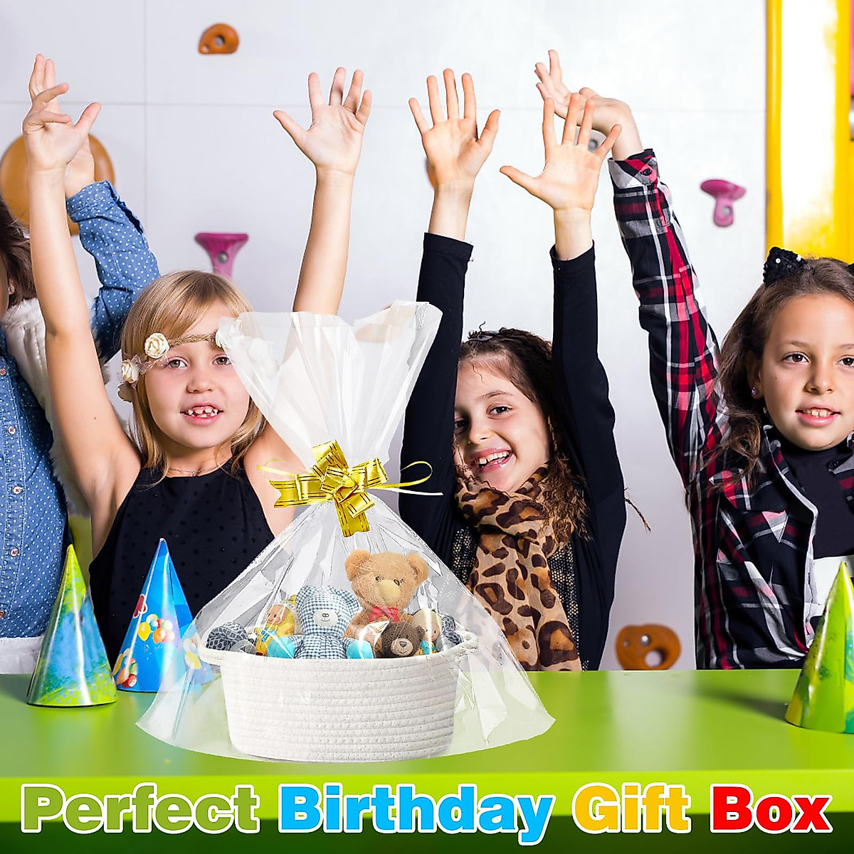 Lechay Small Woven Basket with Handles, Baskets Empty with Bags and Ribbons for Valentine's Day, Wedding, Birthday, Easter