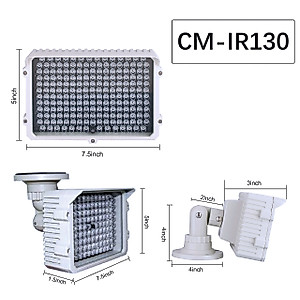 CMVision IR130-940 CMVision 940nm Invisible Wide Angle 198pc High Power Small LED IR Illuminator with Free Power Adapter