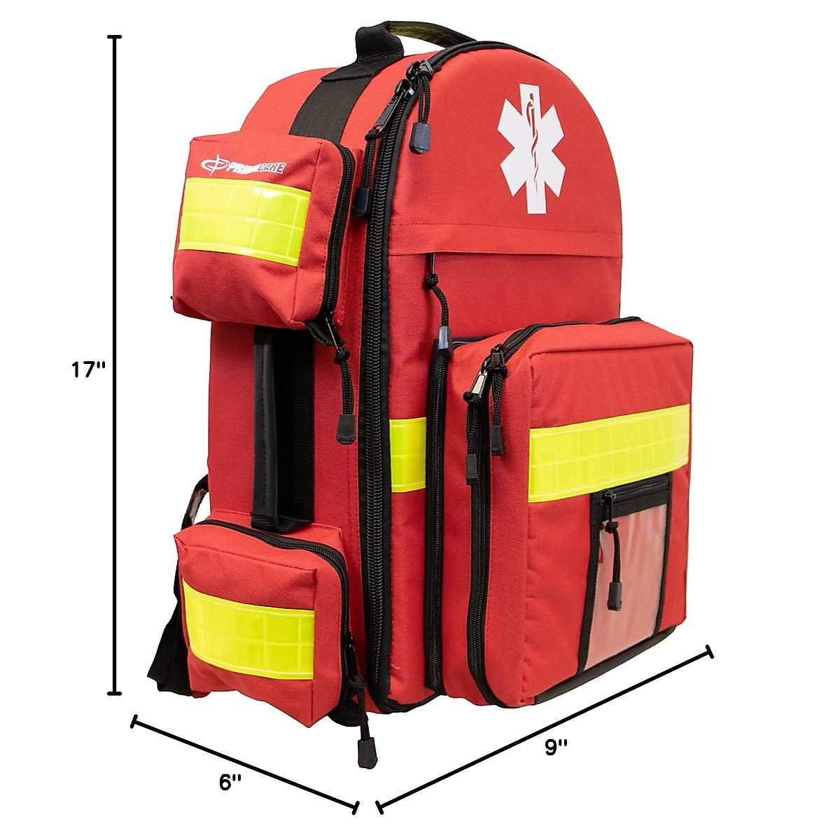 Primacare KP-4183 Trauma Emergency Medical Supplies Tactical 17"x6"x9" Trauma Back Pack Bag for Holding O2 Tank