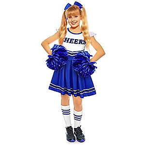 Girls Cheerleader Costume Outfit Set Fancy Dress for Halloween Party Birthday (7 to 8 years old)