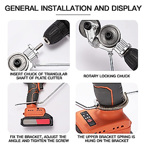 Metal Nibbler Drill Attachment, Electric Drill Shears, Electric Drill Plate Cutter Attachment,with Carrying Case, Metal Cutter Sheet Drill Attachment for Metal Cutting