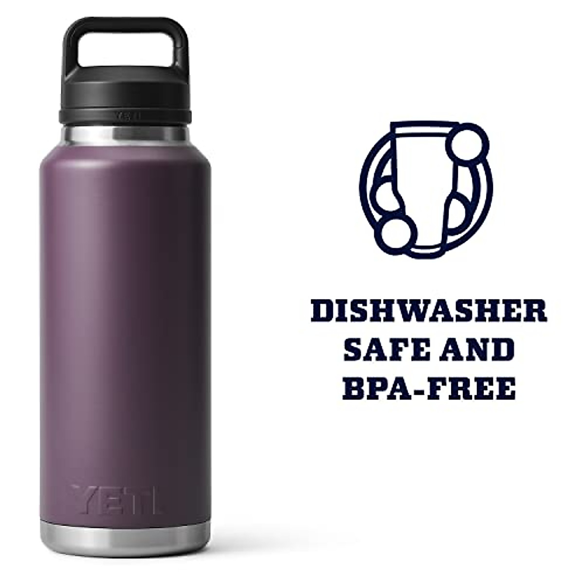 YETI Rambler 46 oz Bottle, Vacuum Insulated, Stainless Steel with Chug Cap, Nordic Purple