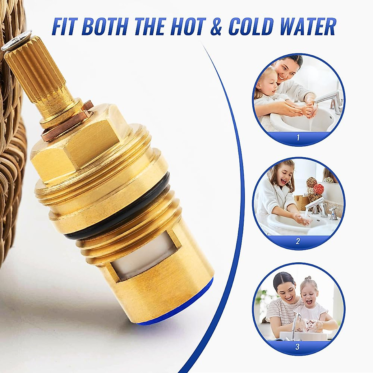 Kitchen Faucet Cartridge Replacement Parts for Hansgrohe 94008000, Cold Flow Right Side Installation Suitable for Shower Valve Cartridge (94008000)