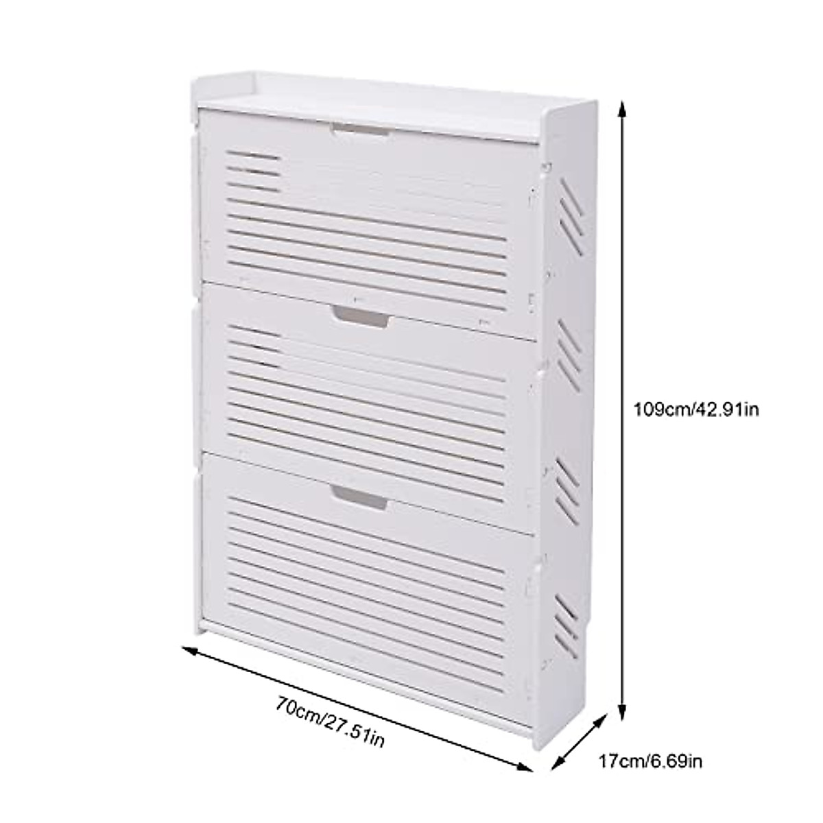 DYRABREST Modern Shoe Storage Cabinet 3 Flip Drawers Shoe Cabinet White Shoe Rack Storage Organizer Portable Shoe Rack Cabinet for Entryway, Living Room, and Corridor(Large Size)