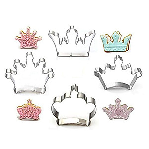 Mini Cookie Cutter 4 Pcs/Set Crown King Queen Prince Princess Shapes Stainless Steel Cookie Cutter Fondant Cutter-Tiny£¨2.5-3.6¡±£