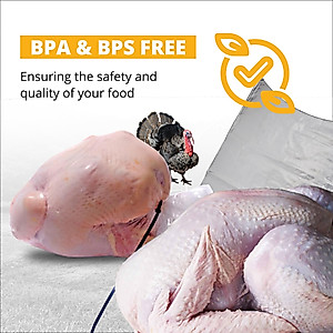 Stromberg's Large Turkey Heat Shrink Clear Bags, Freezer-Safe, BPA & BPS Free Bags with 65 Micron Thickness, Ideal for 25-30 lb Poultry, 18"x32", 100 Pack