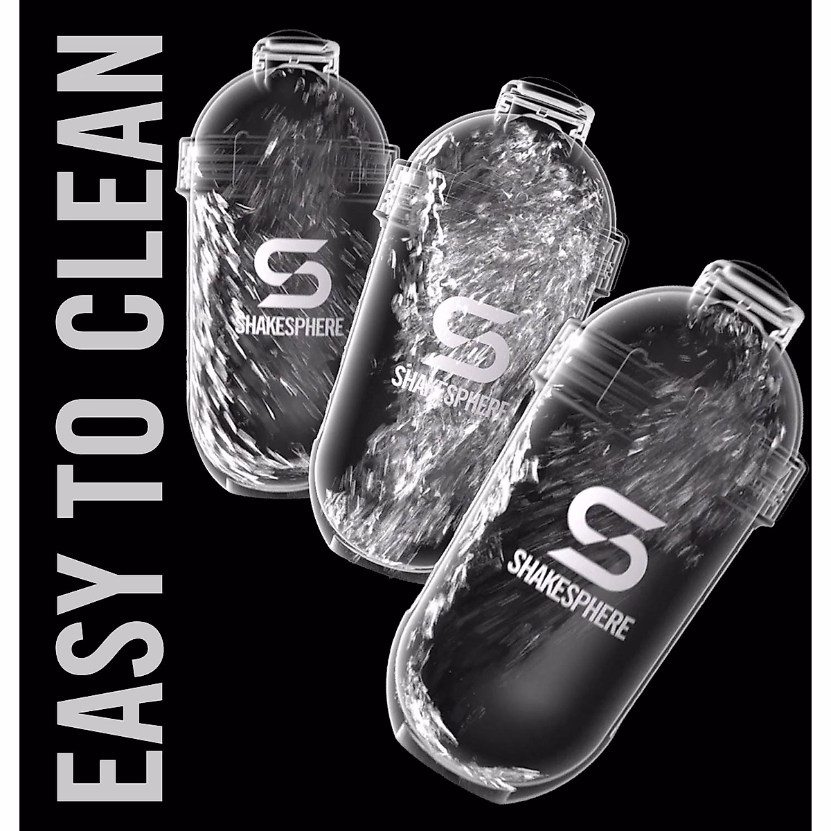 SHAKESPHERE Tumbler STEEL: Protein Shaker Bottle Keeps Hot Drinks HOT & Cold Drinks COLD, 24 oz. No Blending Ball or Whisk Needed, Easy Clean Up Great for Shakes, Smoothies (Matte-Black)