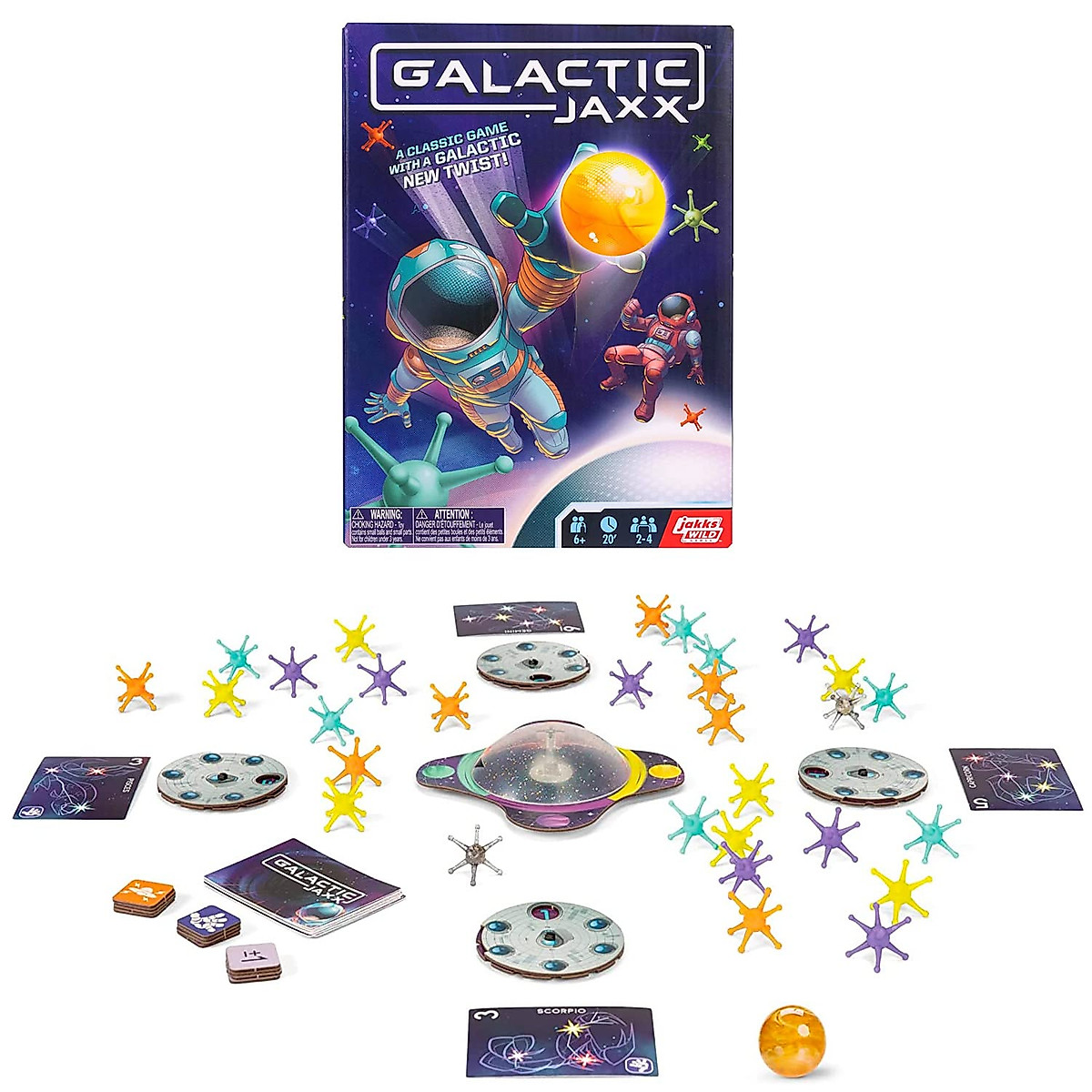 Galactic Jaxx Board Game | Jakks Wild Games | Strategy Board-Game | Family Game for Adults and Kids | 2 to 4 Players | Average playtime 20 minutes | Ages 6+
