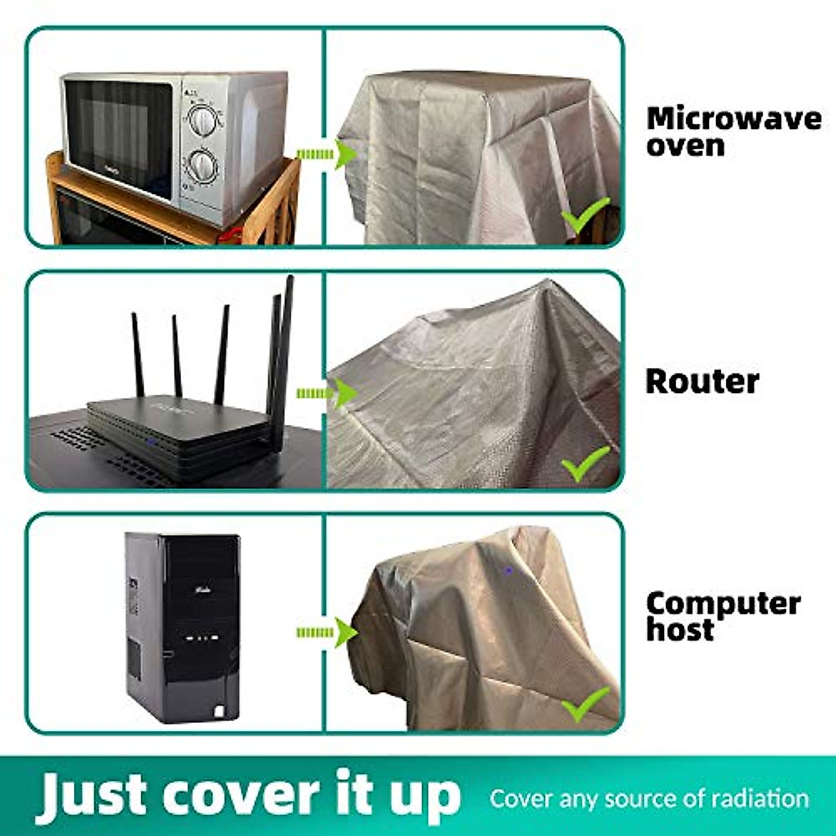 Faraday Fabric NEWBEAU Emf Fabric Protection, Conductive Shielding Fabric for (WiFi, Bluetooth, Signal) 3 Yards, (3 Yards, 43'' 108'')