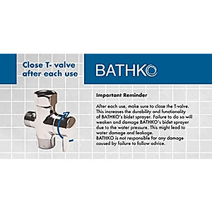 BATHKO Handheld Shattaf/Bidet Sprayer Set for Toilet - Jet Spray with Adjustable Pressure Control - Easy to Install with Leak Proof Technology - Stainless Steel Satin Finish Toilet Sprayer Kit