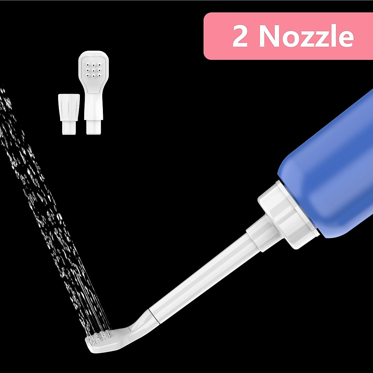 2PCS Blue+Pink Portable Bidet for Women Kids with 2 Nozzle + Scalable Tube - 500ml Travel Bidet - Peri Bottle 17oz Handheld Personal Bidet - for Outdoor,Camping,Travling,Driver,Personal Hygiene